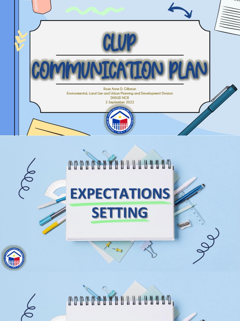 CLUP Communication Plan - NCR ELUPDD Workshop | PDF | Communication | Information