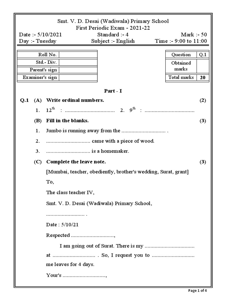 Std 4 English Pdf Linguistics Languages