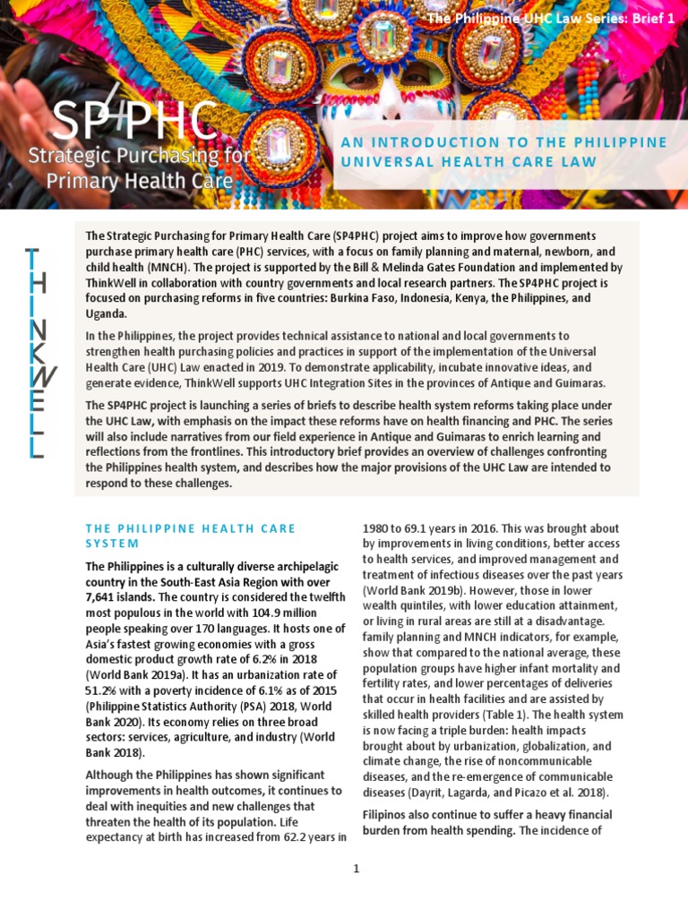 Overview of the Philippine UHC Law | PDF | Universal Health Care ...