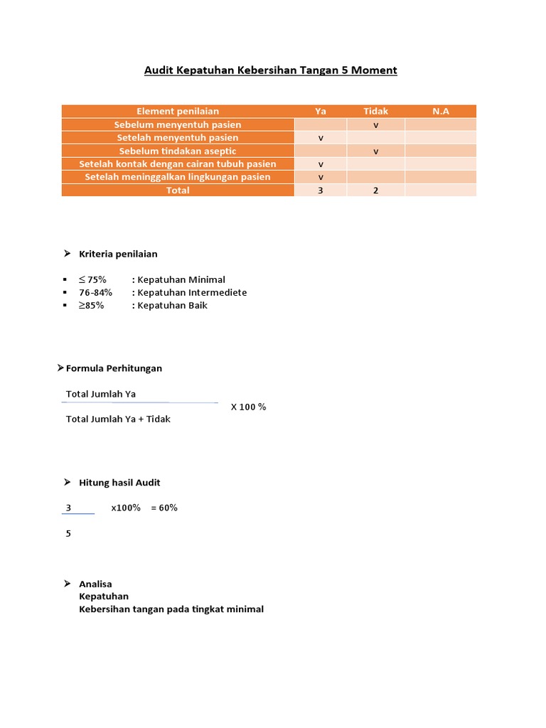 Kepatuhan Kebersihan Tangan 5 Moment | PDF