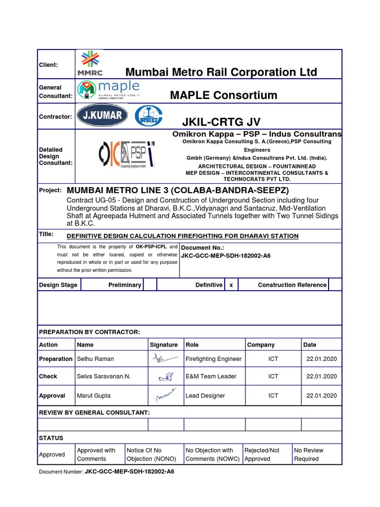 JKC GCC Mep SDH 182002 A6 | PDF | Fire Sprinkler System | Pump