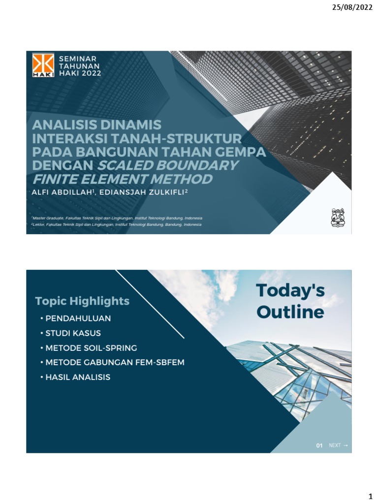 Analisis Dinamis Interaksi Tanah-Struktur Pada Bangunan Tahan Gempa Dengan Sca | PDF