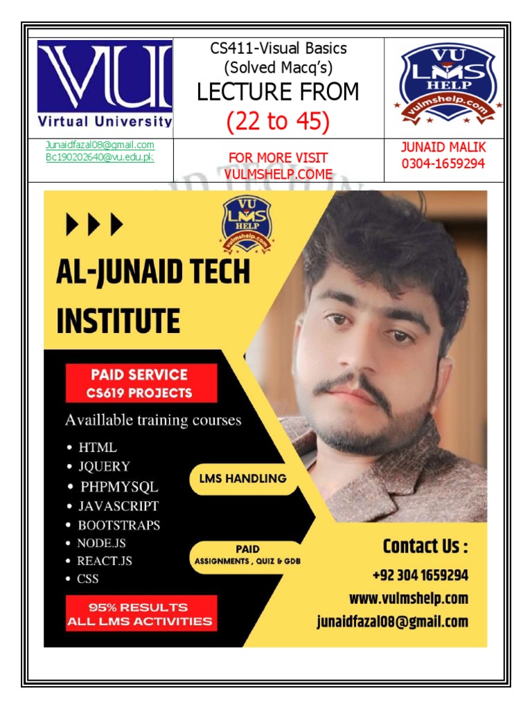 Cs411 Solved Mcqs Final Term by Junaid | PDF | J Query | Ajax (Programming)