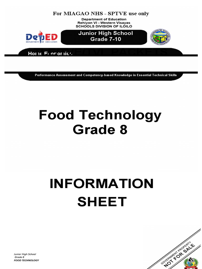 Tle/Tve/Tvl Packets: Food Technology Grade 8 | PDF | Virus | Mold