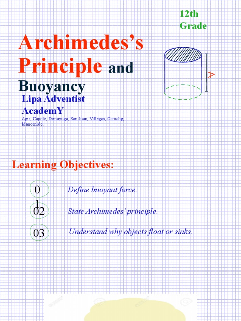 Archimedes' Principle and Buoyancy Explained | PDF | Science & Mathematics