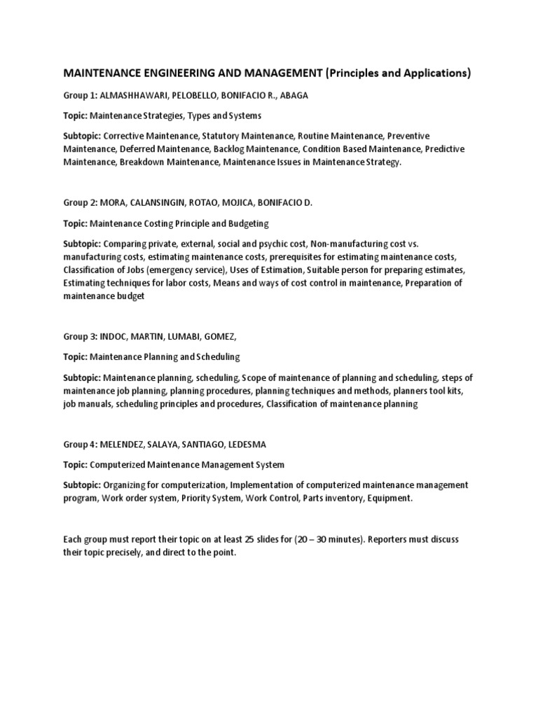 Maintenance Engineering and Management | PDF