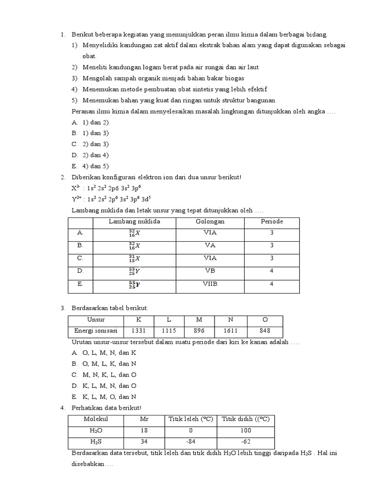 Susulan Soal Um Kimia Man 1 KP - 2021 | PDF