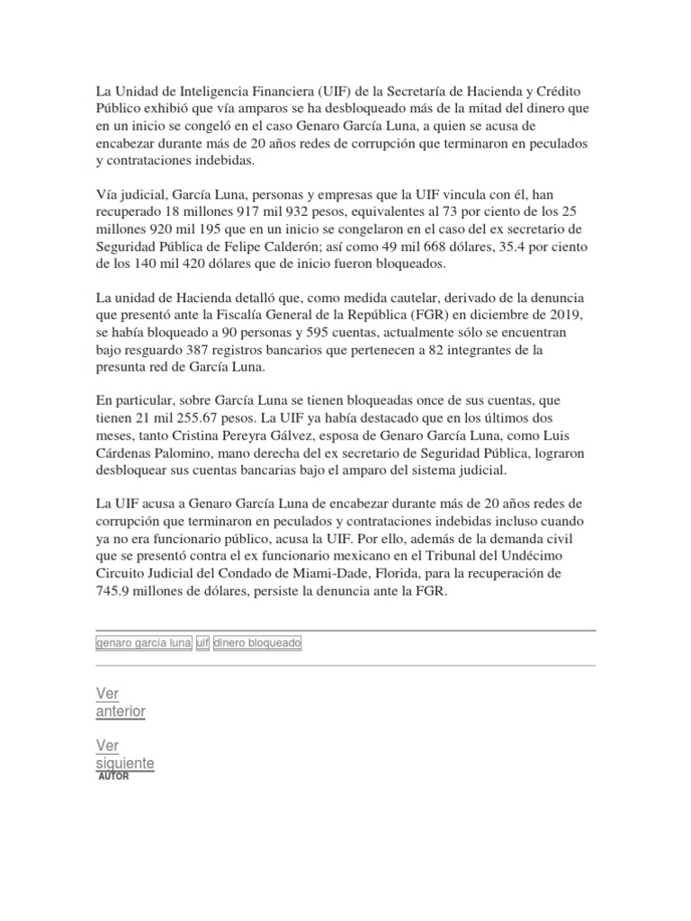 La Unidad de Inteligencia Financiera | PDF | Negocios | Ciencias sociales
