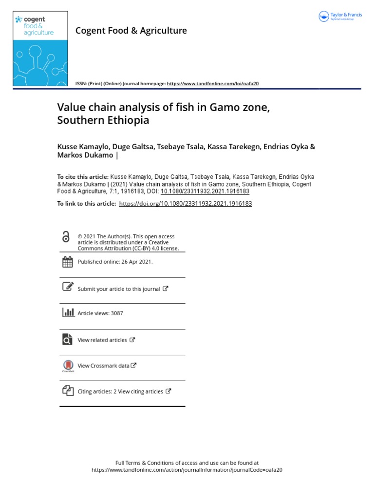 Value Chain Analysis of Fish in Gamo Zone Southern Ethiopia | Download Free PDF | Profit ...
