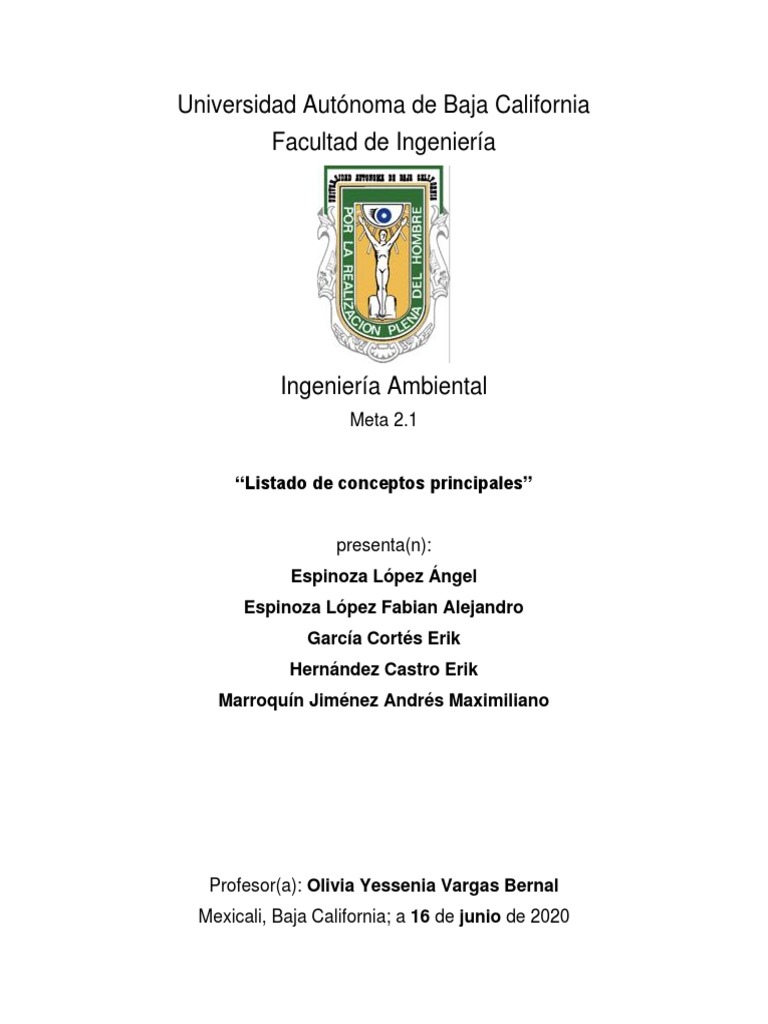 Meta2.1 Listado de Conceptos Principales - No.3 Equipo | PDF | Agua | Medición