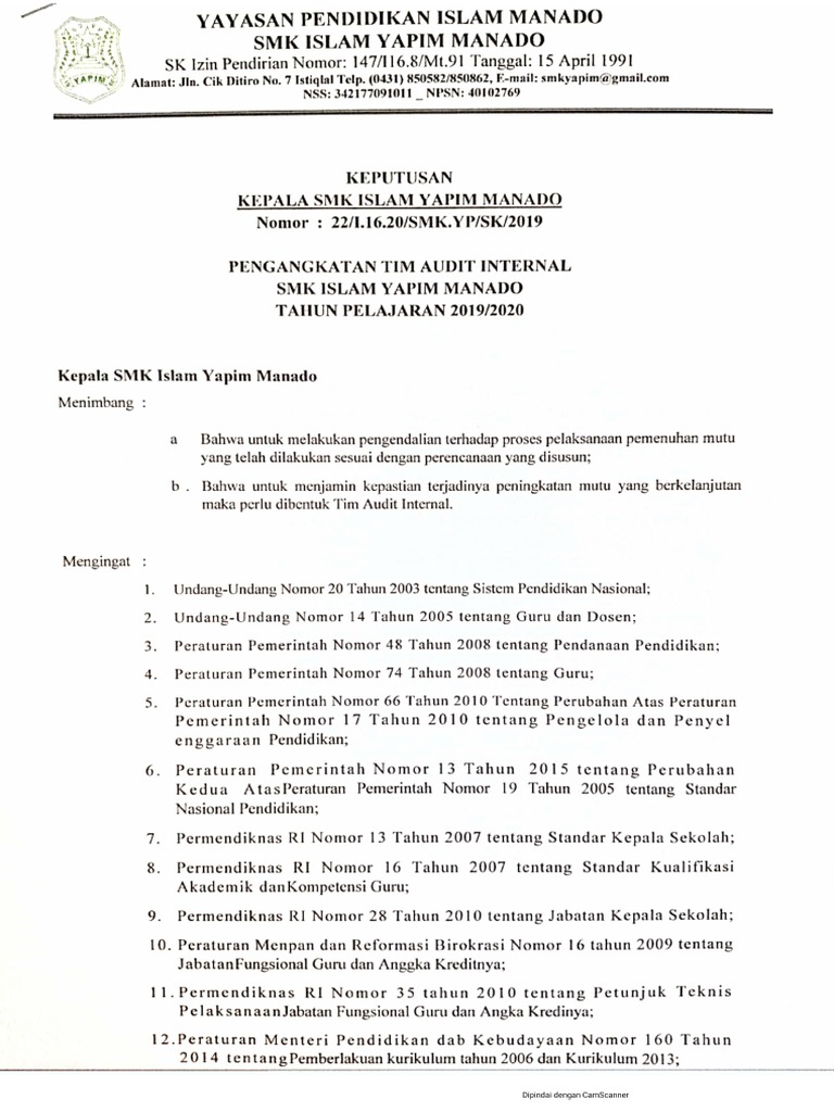 50.hasil Catatan Laporan Audit Internal | PDF