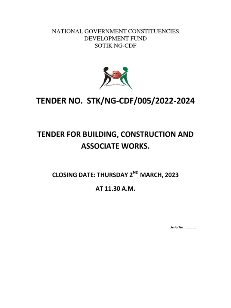 Tender No 5. Building, Construction and Associate Works. | PDF
