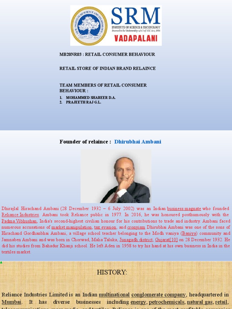 Reliance Industries: A Retail Overview | PDF | Economies | Business