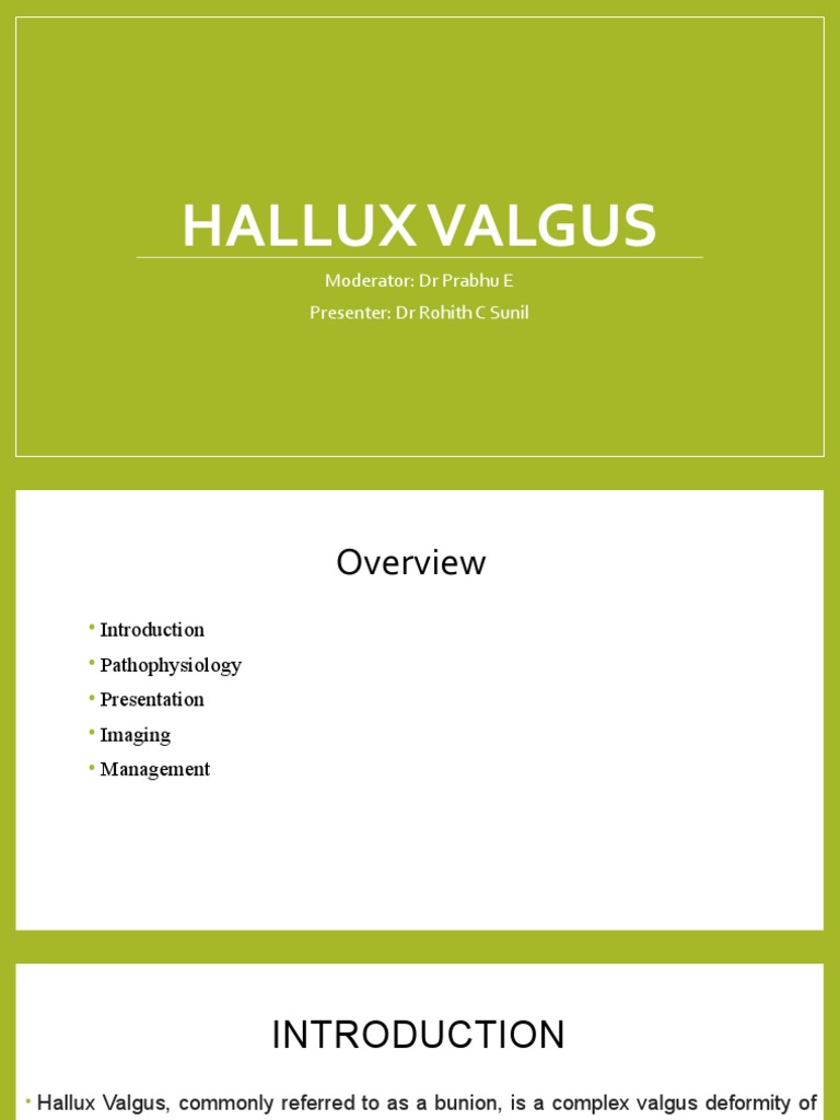 Hallux Valgus: Overview, Presentation, Imaging, and Management | PDF ...