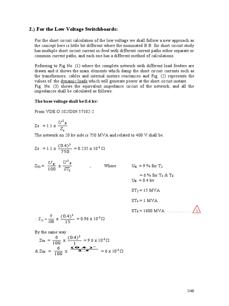 Short Circuit Calculations B1 Pdf Electrical Impedance