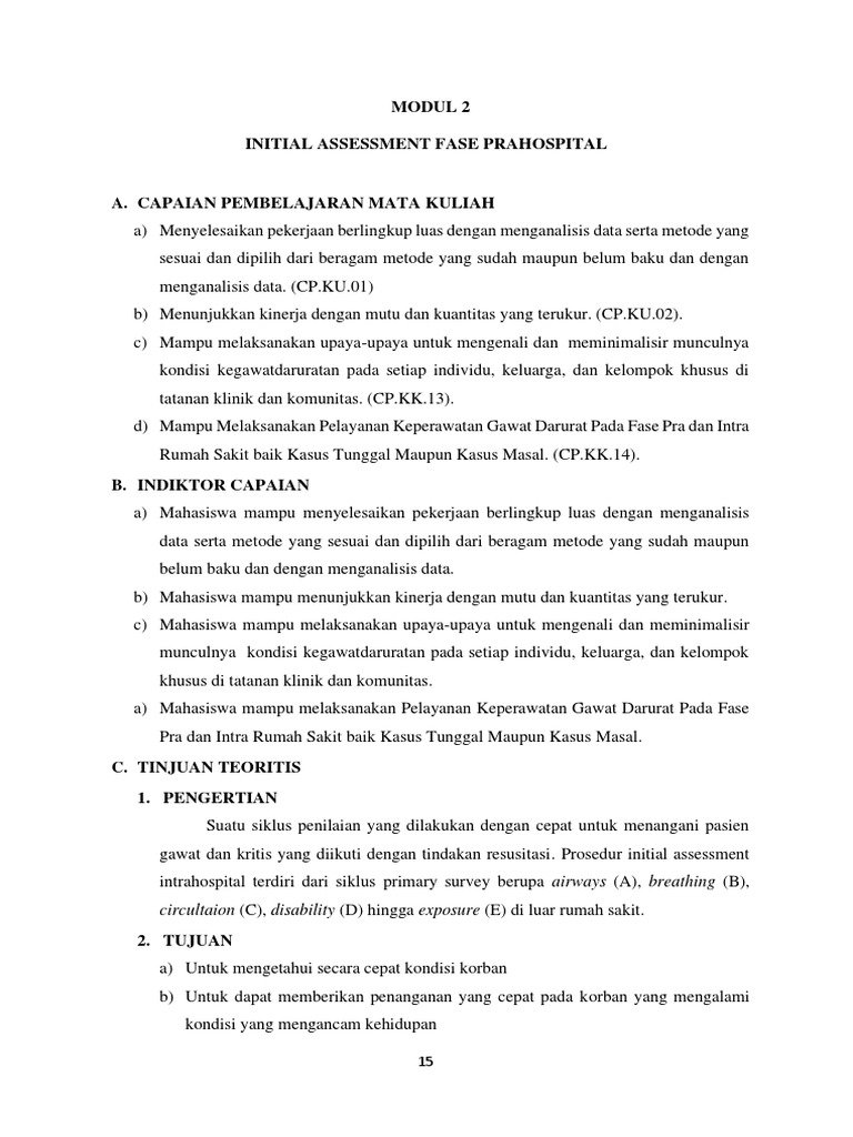 Prosedur Initial Assessment Pra-Hospital | PDF