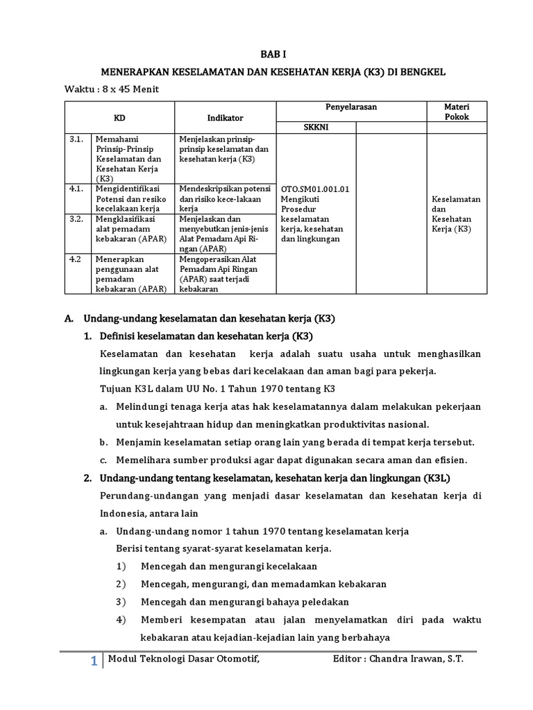Modul TDO BAB 1, Part 1 - 2 K3 | PDF