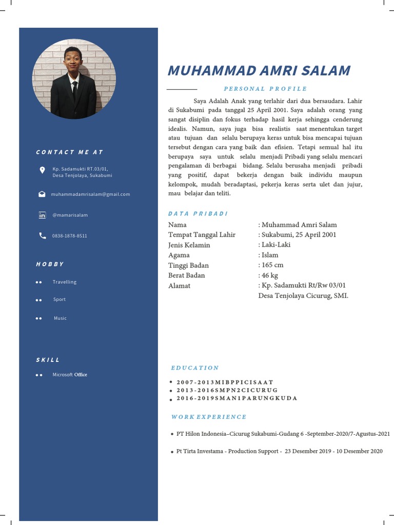 CV Muhammad - Amri - Salam | PDF