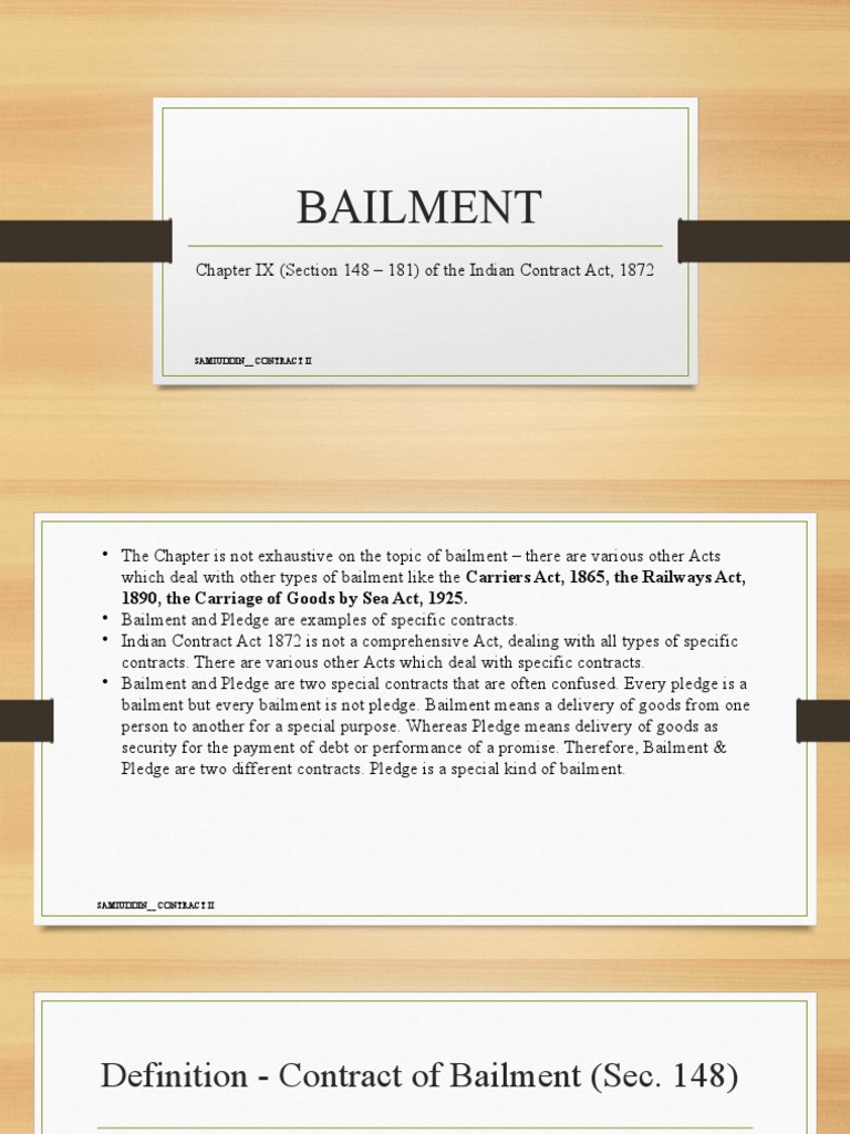 Understanding Bailment in Indian Law | PDF | Loans | Indemnity
