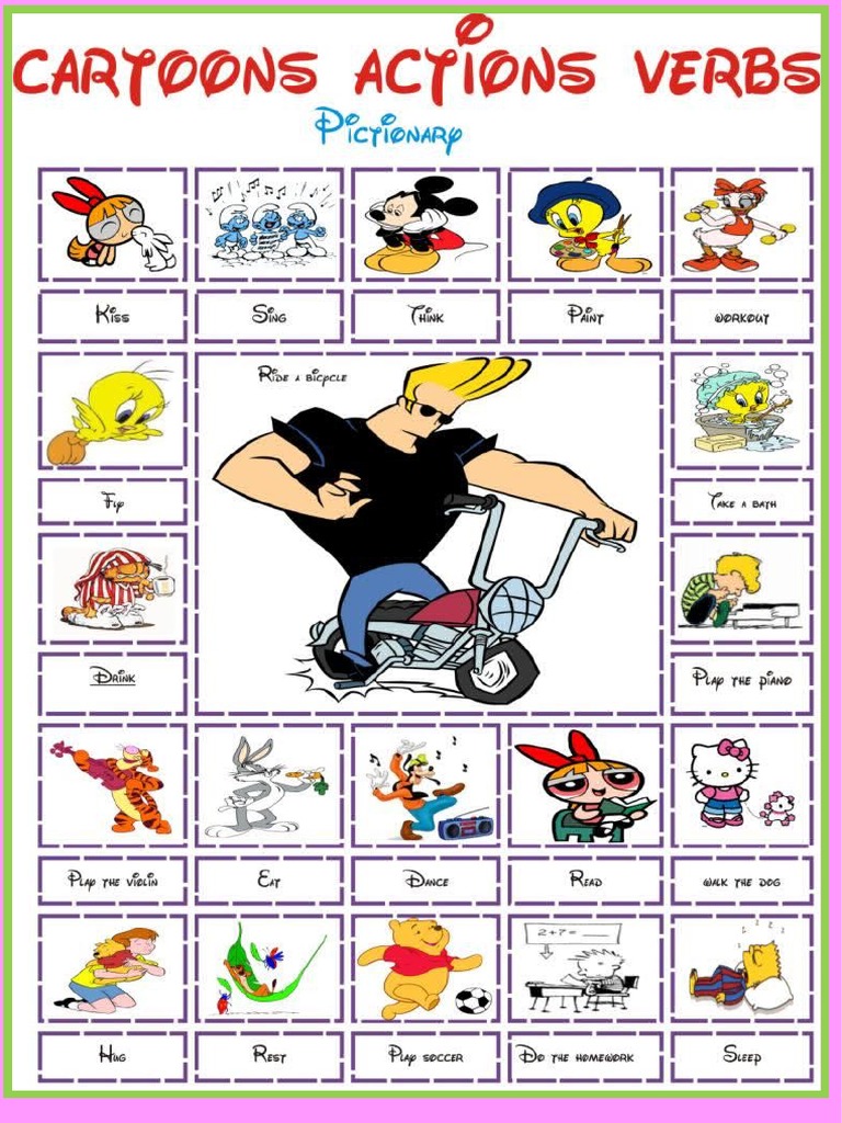 Cartoons Action Verbs | PDF