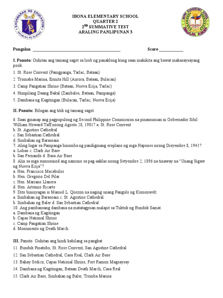 2ND Summative Q2 | PDF