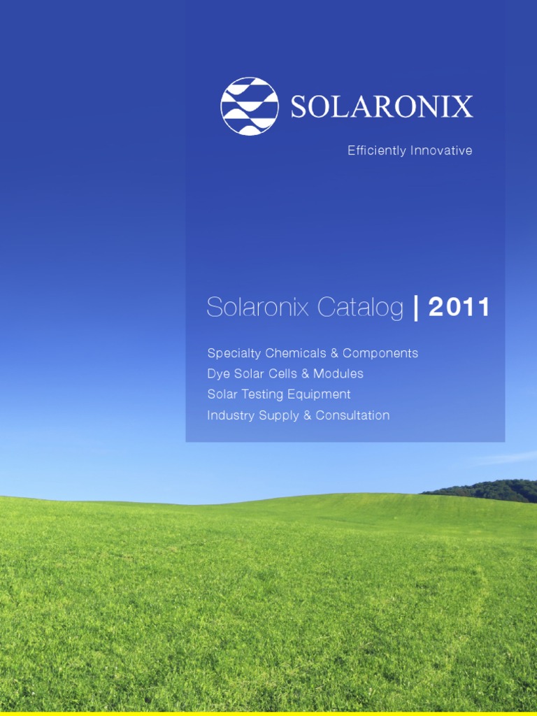 Solaronix Catalog | PDF | Titanium Dioxide | Solar Cell