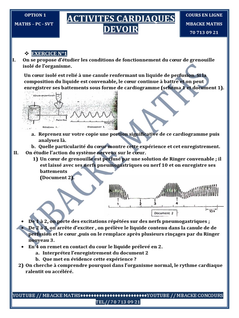 Activité cardiaque et régulation SVT | PDF | Cœur | Nerf vague