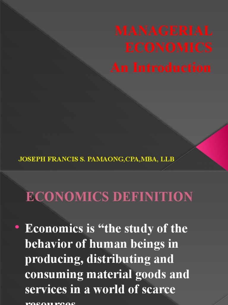Managerial Economics Intro | PDF Managerial Economics Intro | PDF