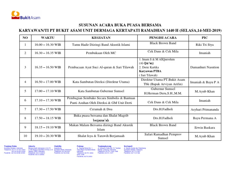 Susunan Acara Bukber | PDF