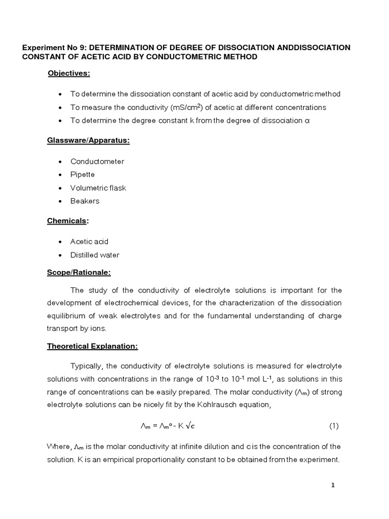 Experiment 9 Protocol | PDF