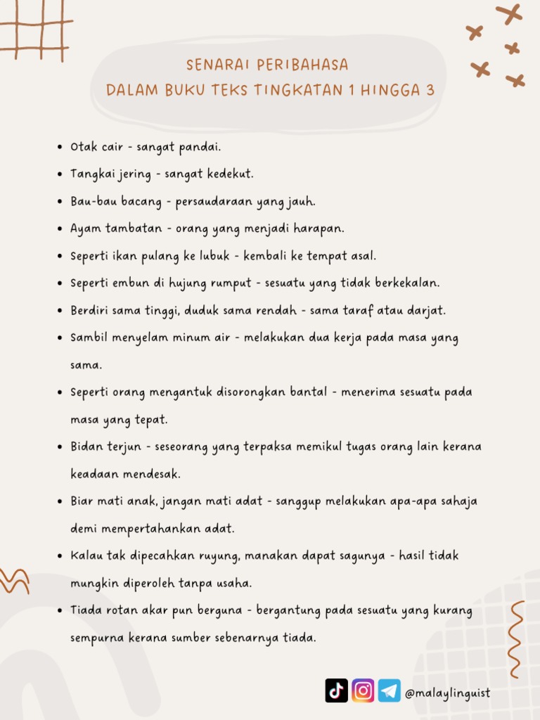 Peribahasa Dalam Buku Teks BM Tingkatan 1 Hingga 3 | PDF