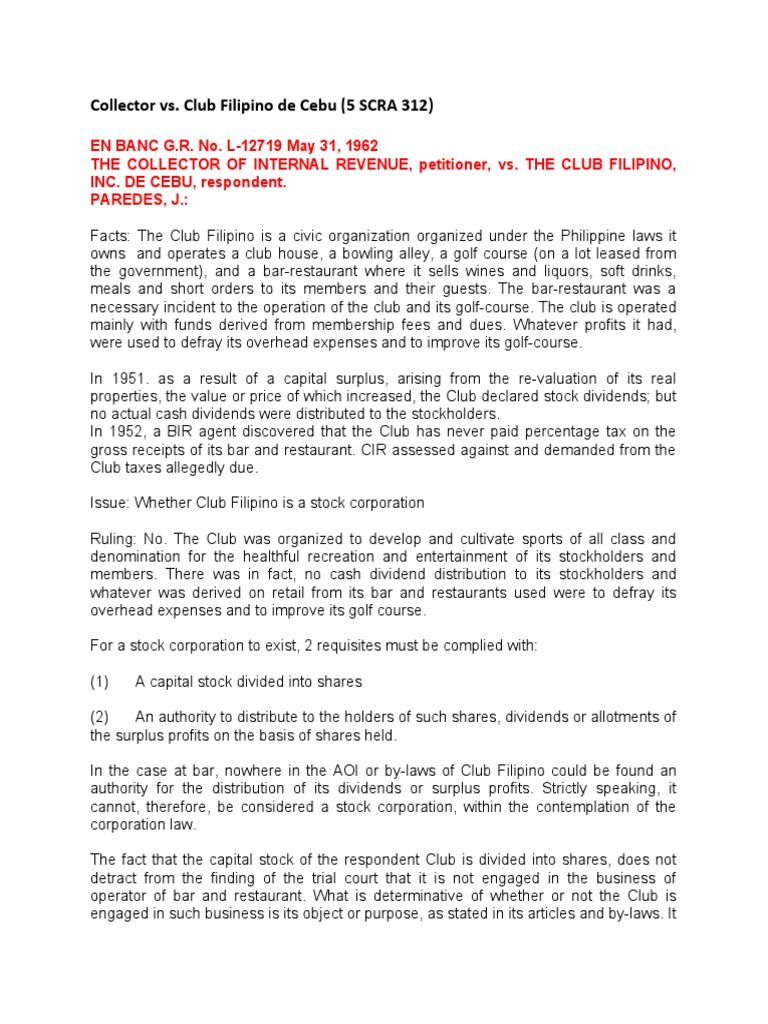 Collector Vs Club Filipino | PDF | Dividend | Stocks