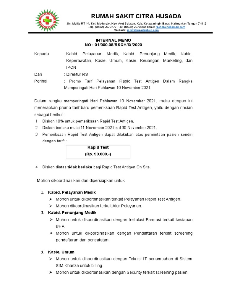 000 Promo Hari Pahlawan RSCH Rapid Antigen | PDF