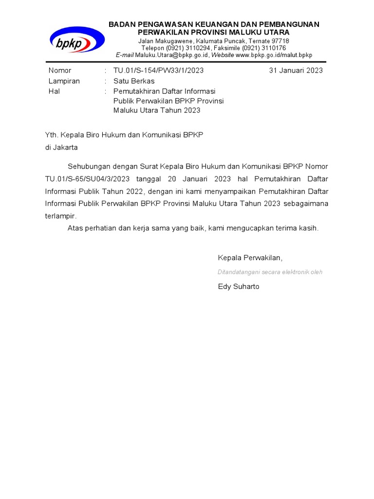 SURAT PENGANTAR DAFTAR INFORMASI PUBLIK 2023 | PDF SURAT PENGANTAR DAFTAR INFORMASI PUBLIK 2023 | PDF