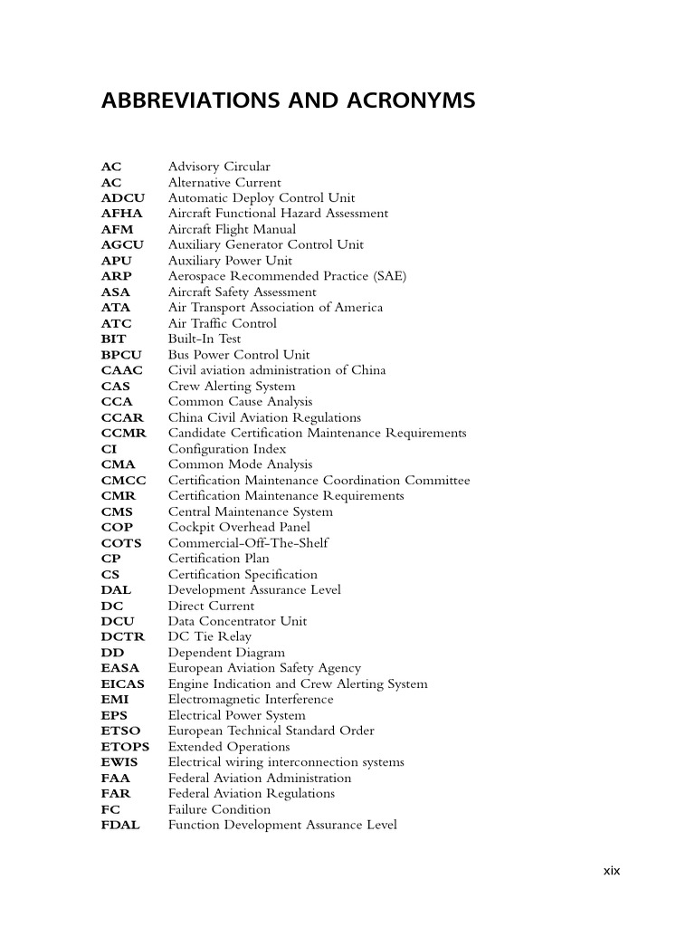 Abbreviations and Acron - 2017 - Civil Aircraft Electrical Power System ...