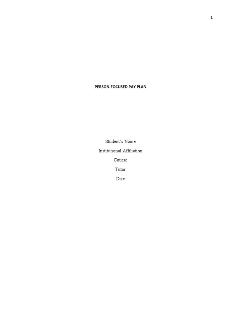 Advantages of Person-Focused Pay Plans | PDF | Incentive | Employment