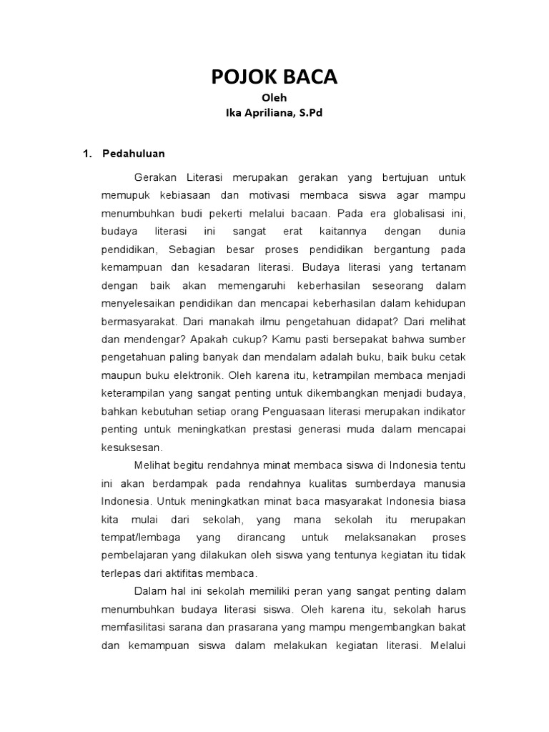 Pojok Baca | PDF | Karier & Perkembangan | Ilmu Sosial