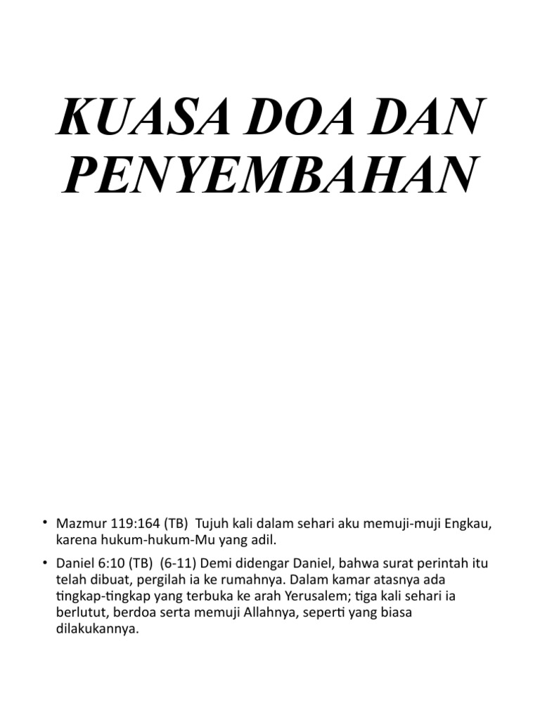 Kuasa Doa Dan Penyembahan | PDF