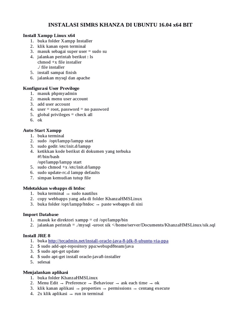 Panduan Instalasi Di Linux | PDF