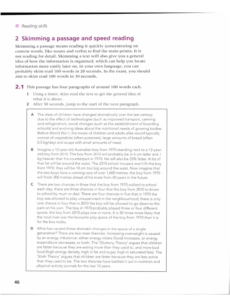 Skimming and Scanning - Further Practice | PDF