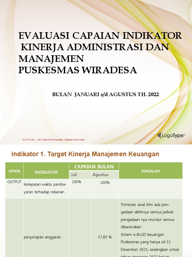 Evaluasi Capaian Indikator Kinerja Administrasi Dan Manajemen Puskesmas Wiradesa | PDF