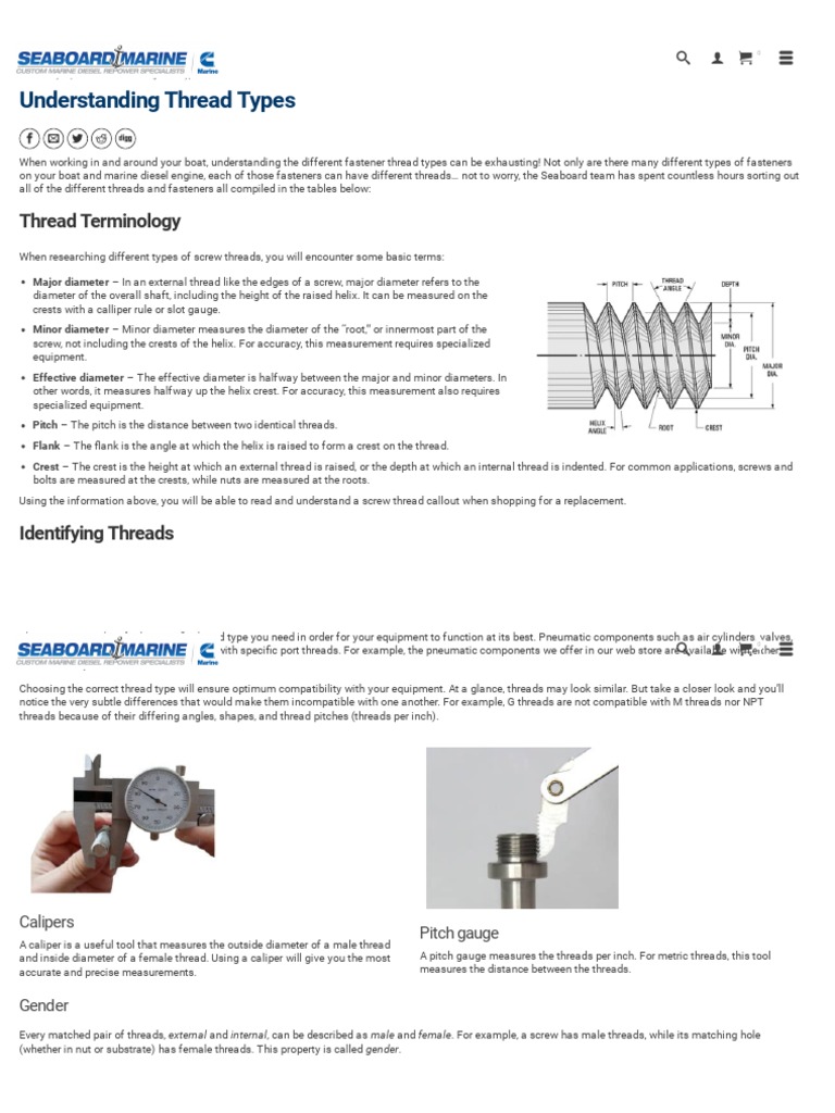 Understanding Thread Types - Seaboard Marine | PDF | Screw | Mechanical ...