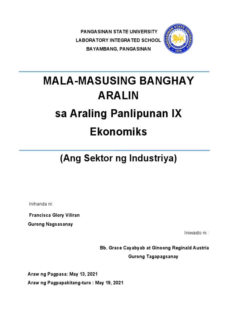 Final LP - AP9-ANG-SEKTOR-NG-INDUSTRIYA | PDF