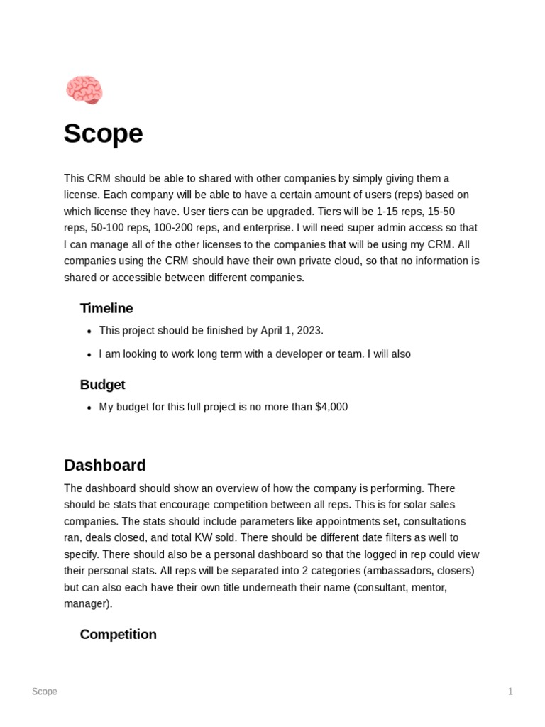 Scope | PDF | Customer Relationship Management | Computer Engineering