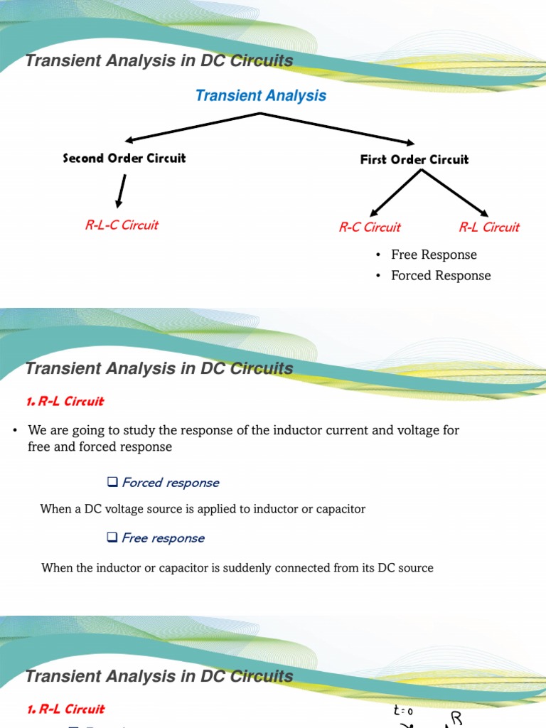 DC Circuit Transient Analysis Guide | PDF | Electrical Network | Direct ...