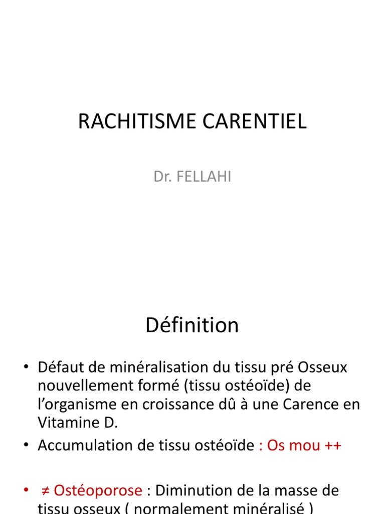 Rachitisme Carentiel: Causes, Symptômes et Traitement | PDF | Vitamine ...