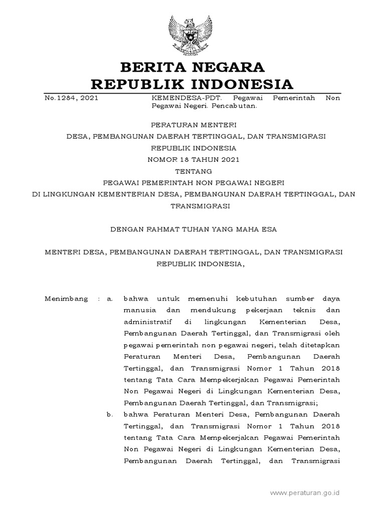 Nomor 18 Tahun 2021 | PDF