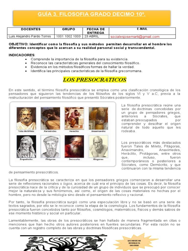 10 Filosofia Guia 3 | PDF | Teorías filosóficas | Metafísica