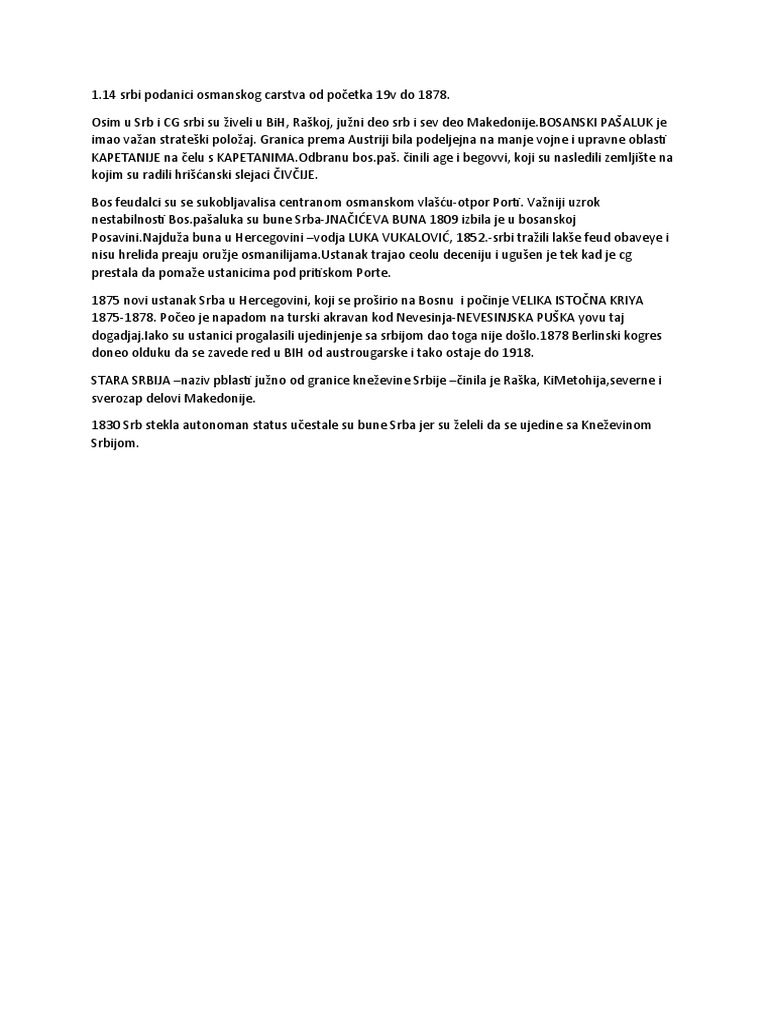 1.14.srbi I Osmansko Carstvo | PDF