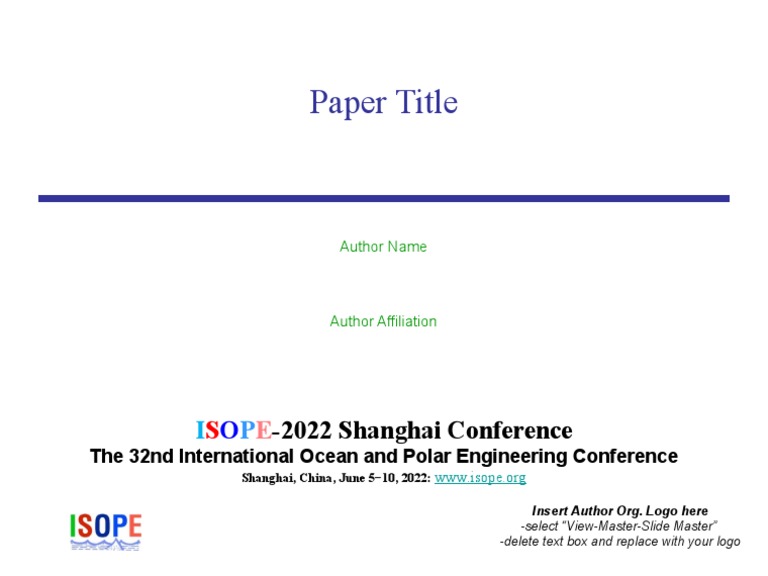 ISOPE PPT Template-2022-Bio-Use-Cc | PDF